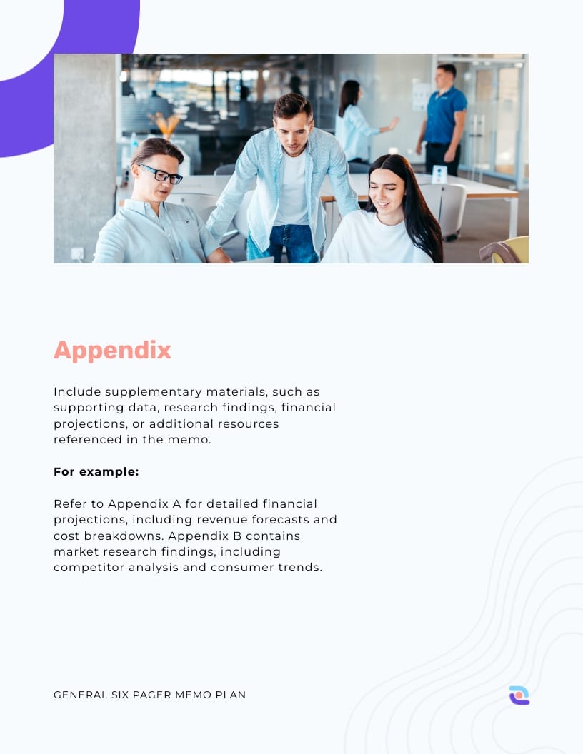 General Six Pager Memo Plan Template | Visme