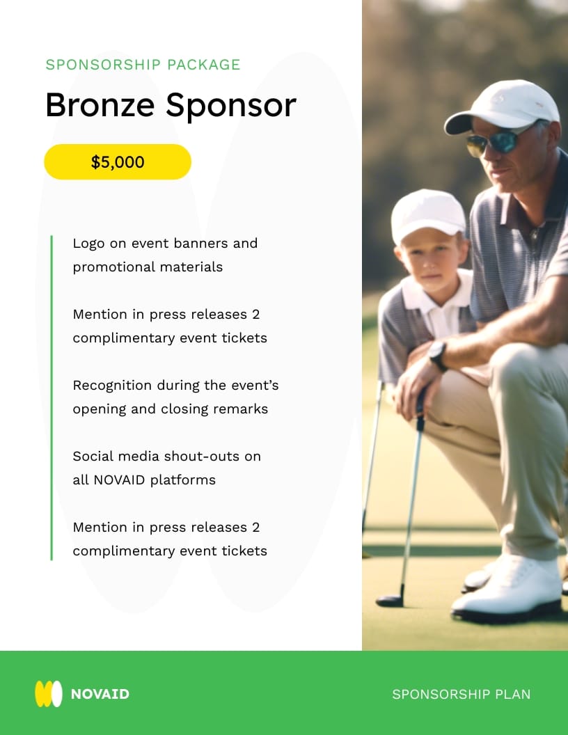Golf Charity Sponsorship Packages Plan Template | Visme