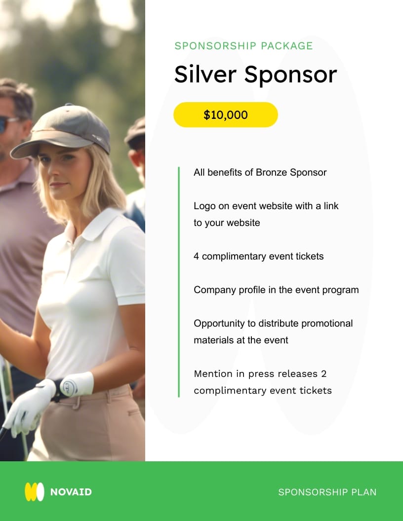 Golf Charity Sponsorship Packages Plan Template | Visme