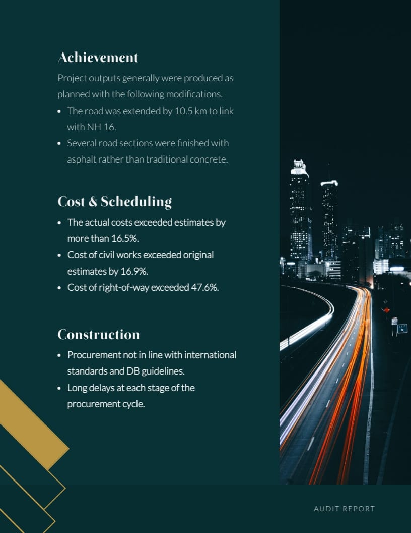 Government Project Audit Report Template | Visme