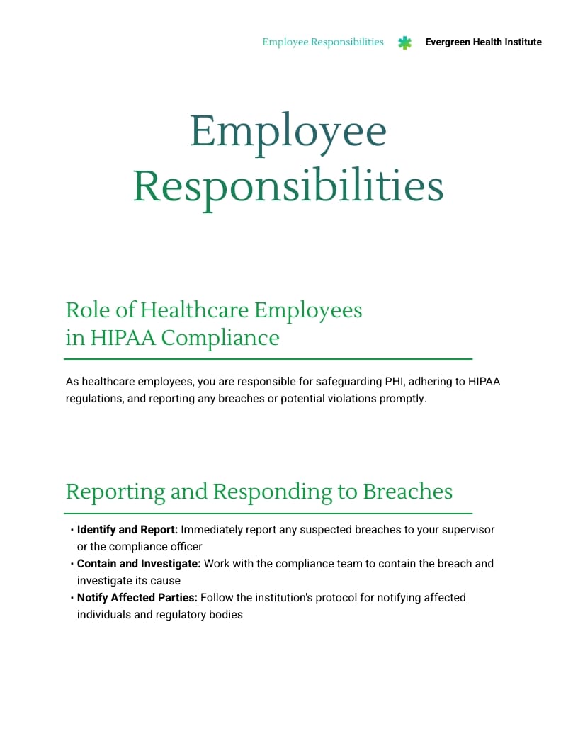 HIPAA Compliance Employee Training Manual Template | Visme