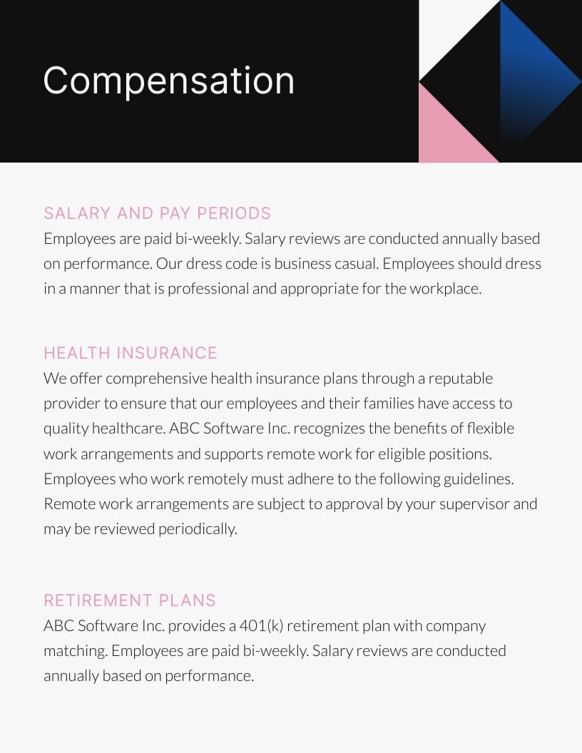 HR Employee Handbook Template | Visme