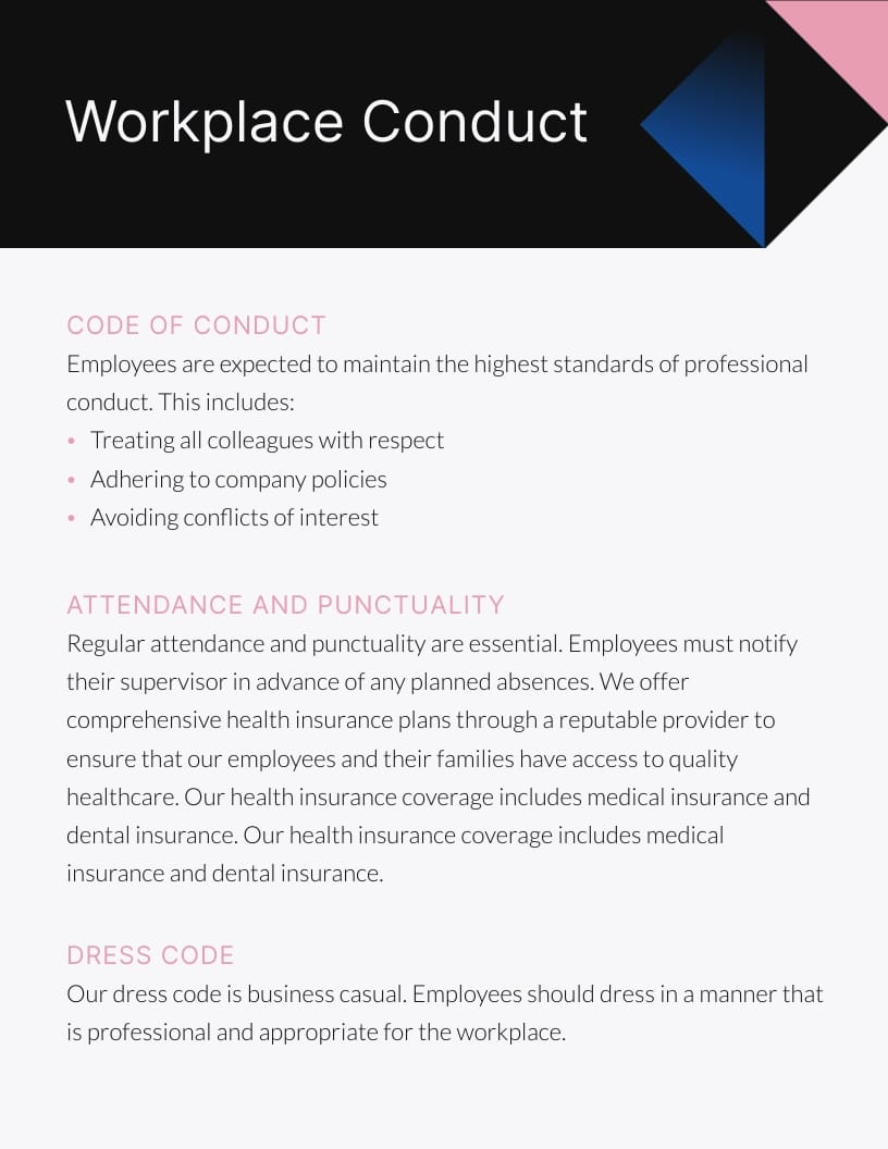 HR Employee Handbook Template | Visme