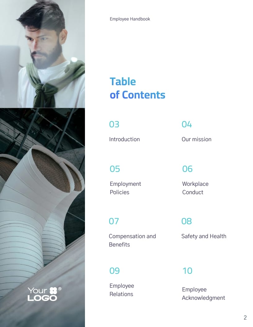 HVAC Employee Handbook Template | Visme