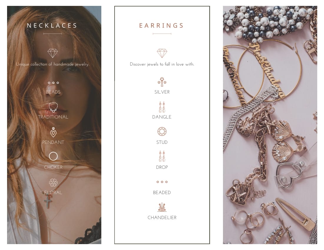 Handmade Jewelry - Trifold Brochure Template | Visme