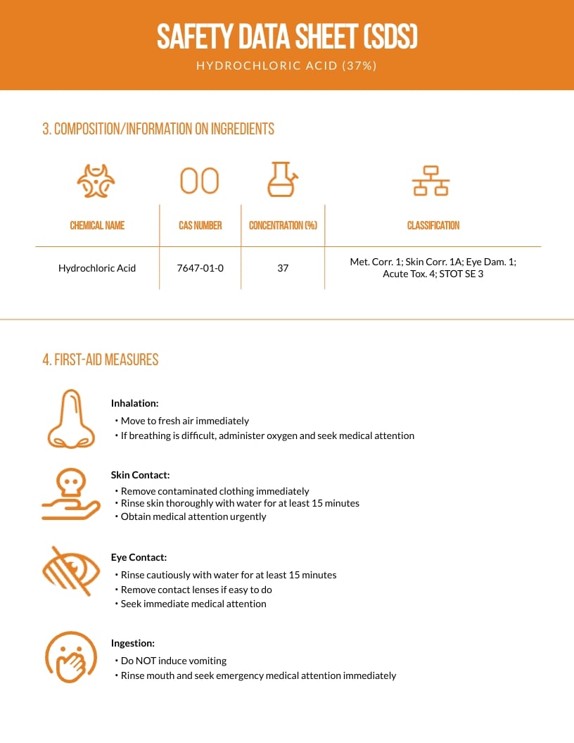 Hazardous Chemical Safety Data Sheet Template | Visme