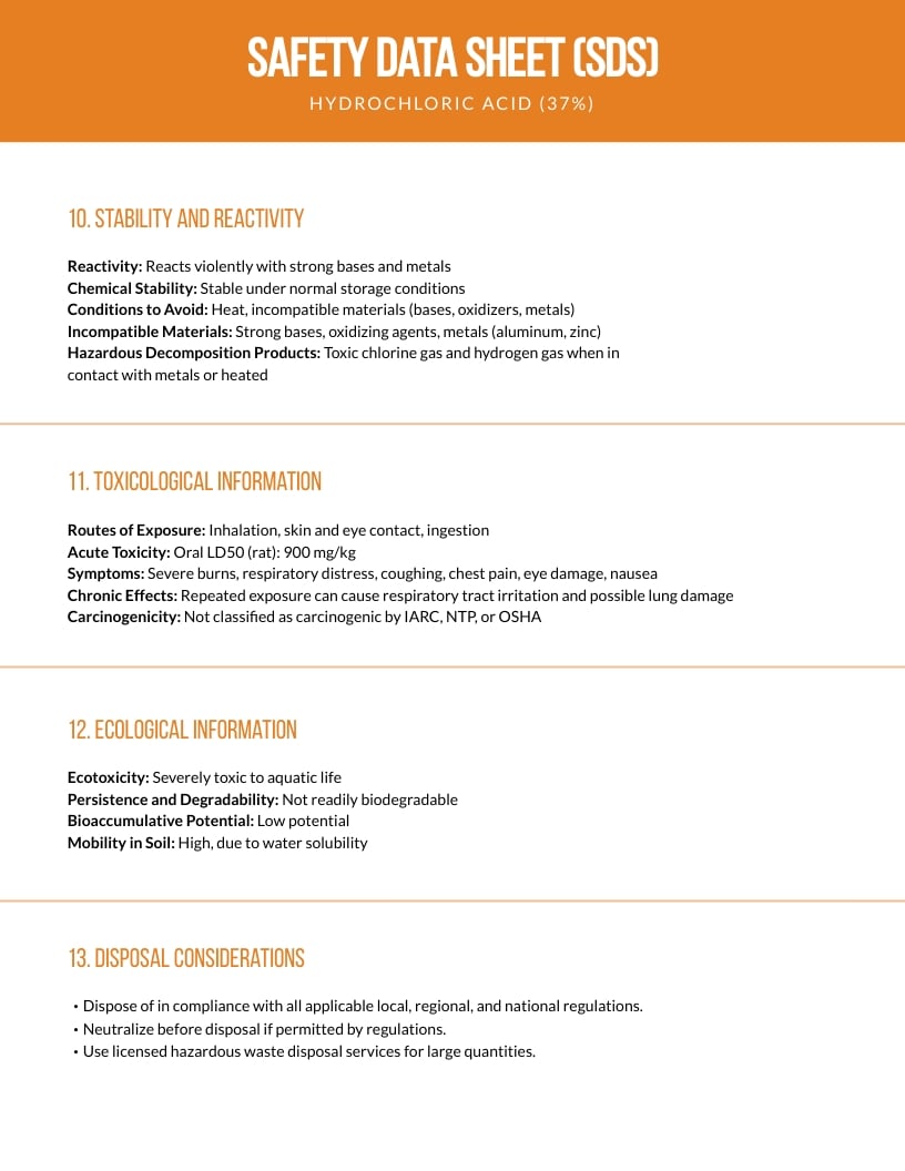 Hazardous Chemical Safety Data Sheet Template | Visme