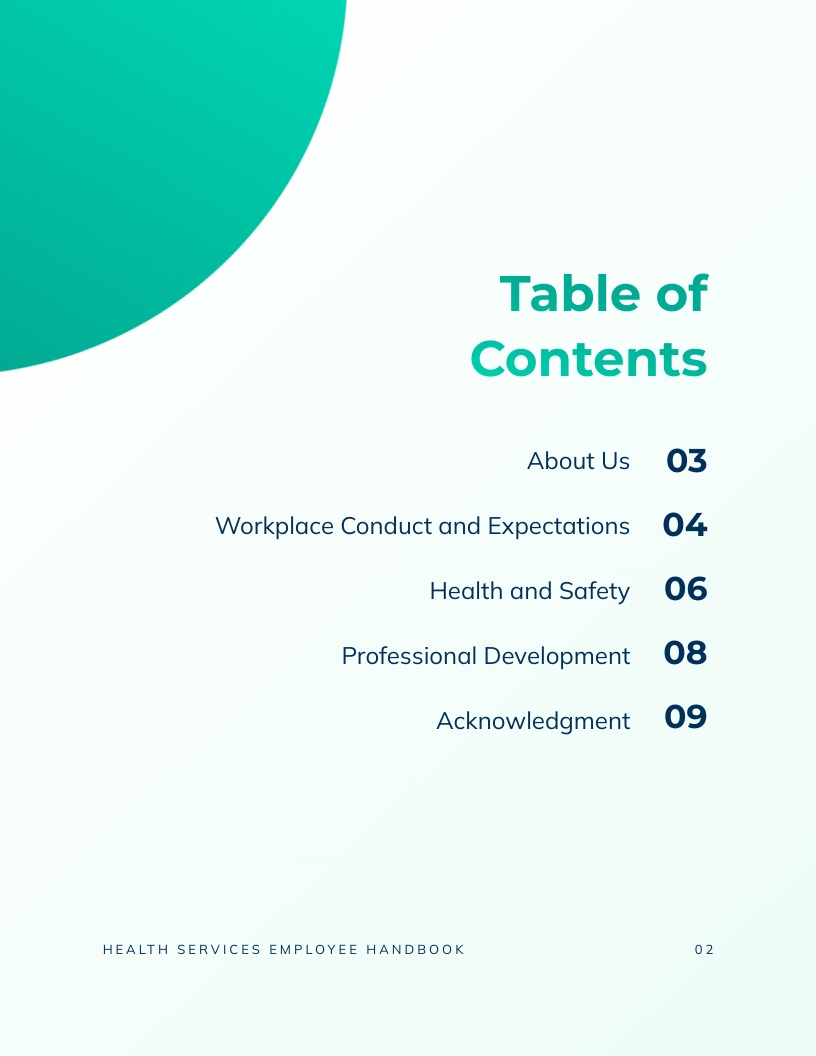 Health Services Employee Handbook Template | Visme