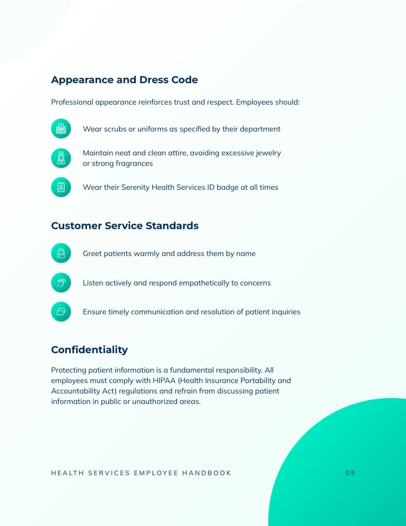 Health Services Employee Handbook Template | Visme