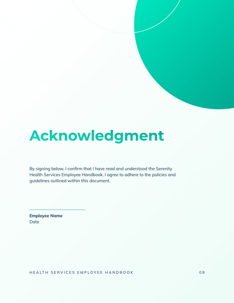 Health Services Employee Handbook Template | Visme