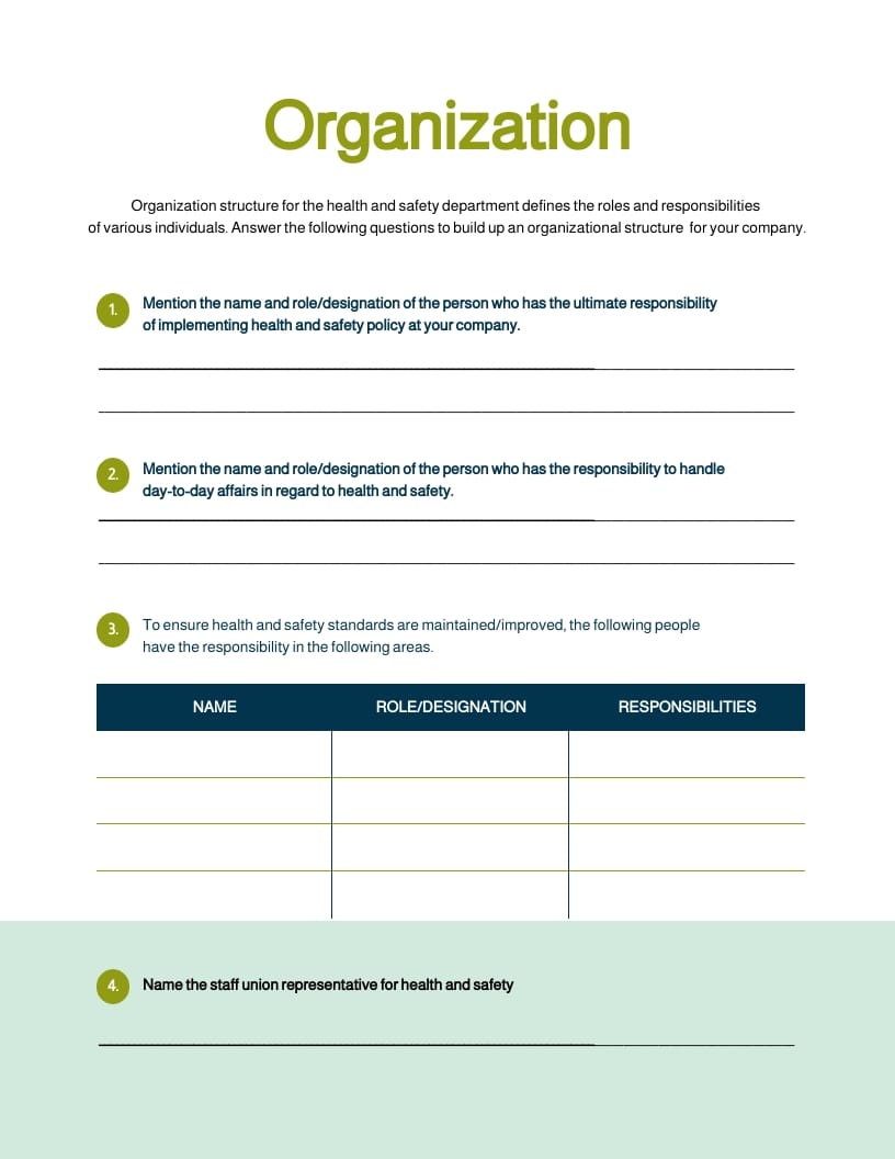 Health and Safety Workbook Template | Visme