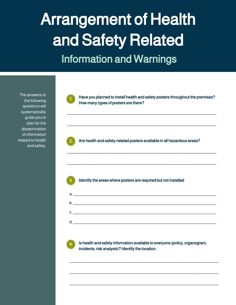 Health and Safety Workbook Template | Visme