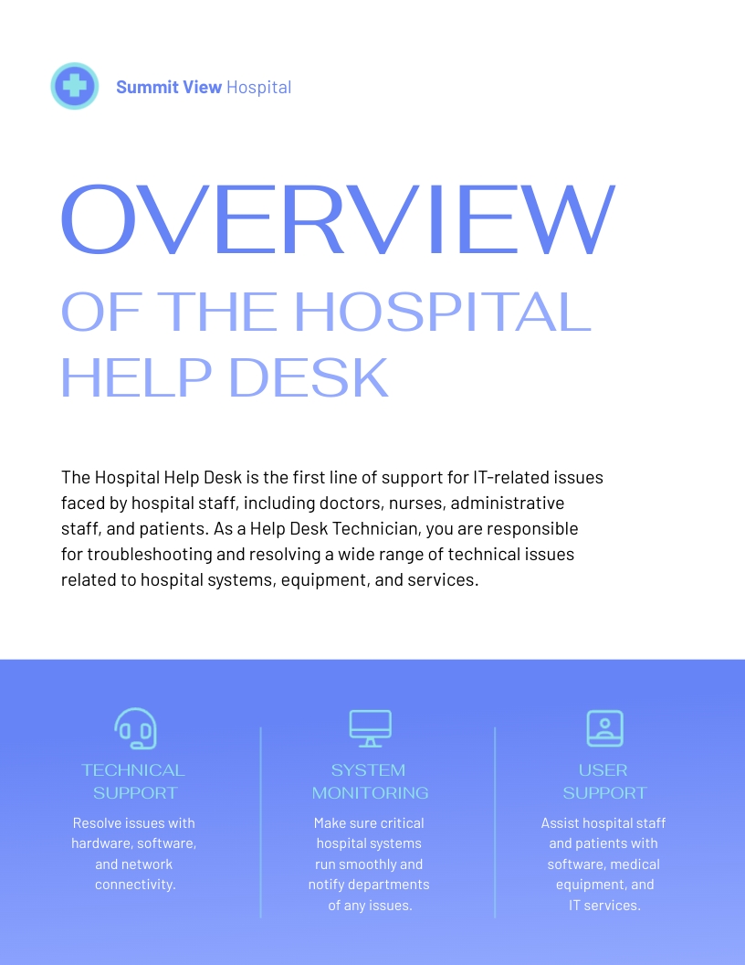 Help Desk Training Manual Template | Visme