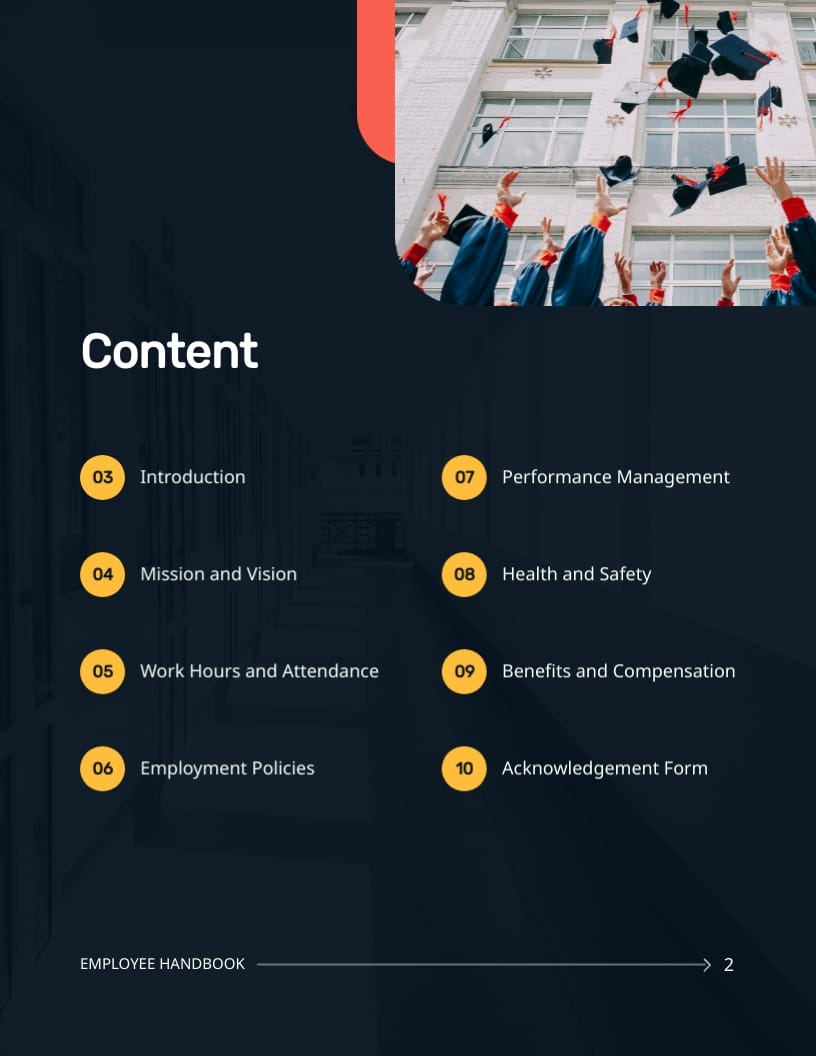 High School Employee Handbook Template | Visme