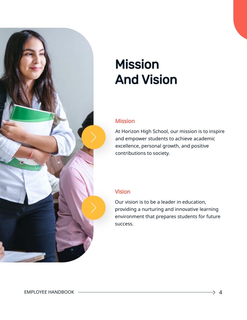 High School Employee Handbook Template | Visme