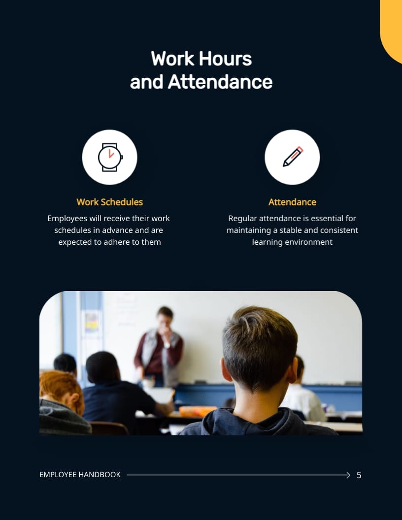 High School Employee Handbook Template | Visme