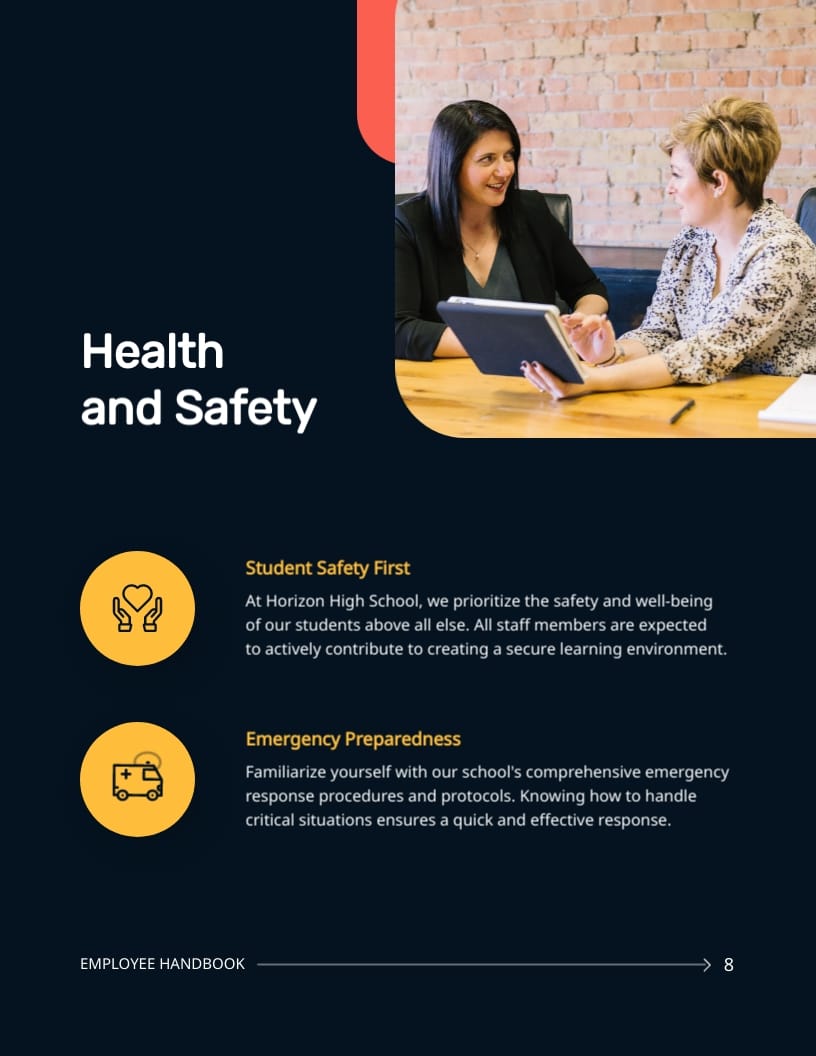 High School Employee Handbook Template | Visme