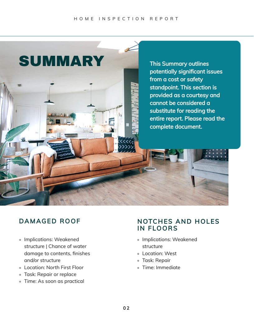 Home Inspection Report Template | Visme