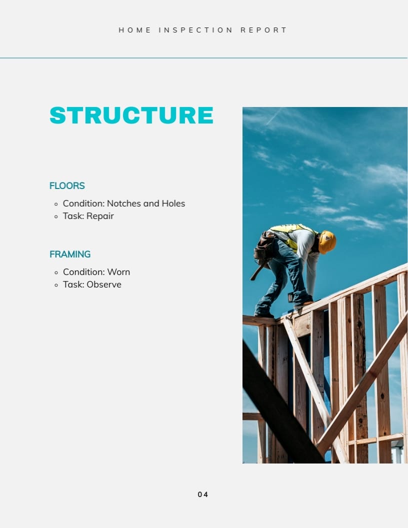 Home Inspection Report Template | Visme