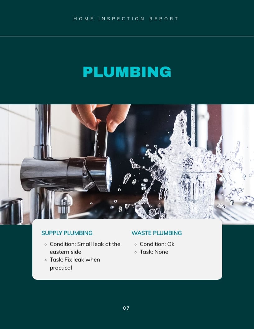 Home Inspection Report Template | Visme