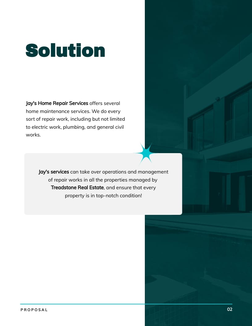 Home Repair Services Proposal Template | Visme