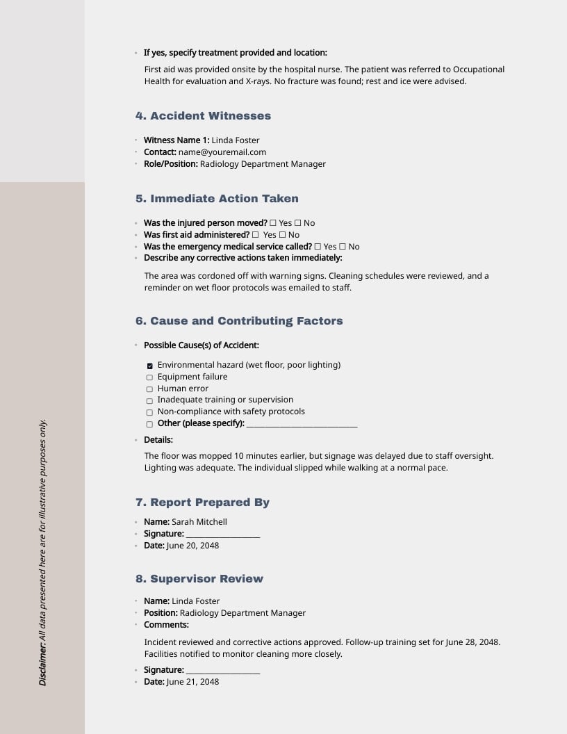 Hospital Accident Report Template | Visme