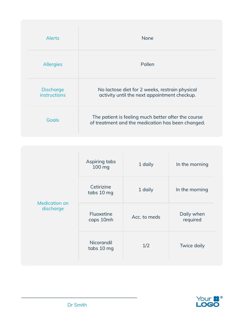 Hospital Discharge Summary Template | Visme