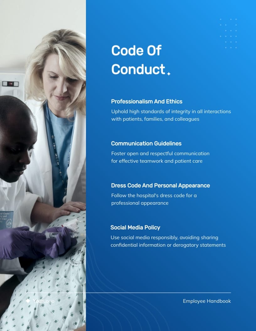 Hospital Employee Handbook Template | Visme