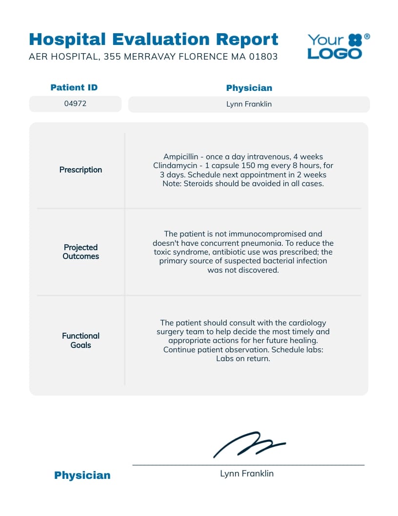 Hospital Evaluation Report Template | Visme