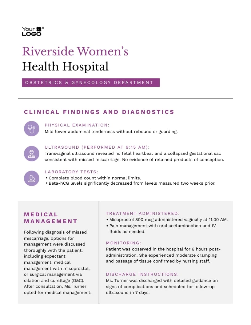 Hospital Miscarriage Report Template | Visme