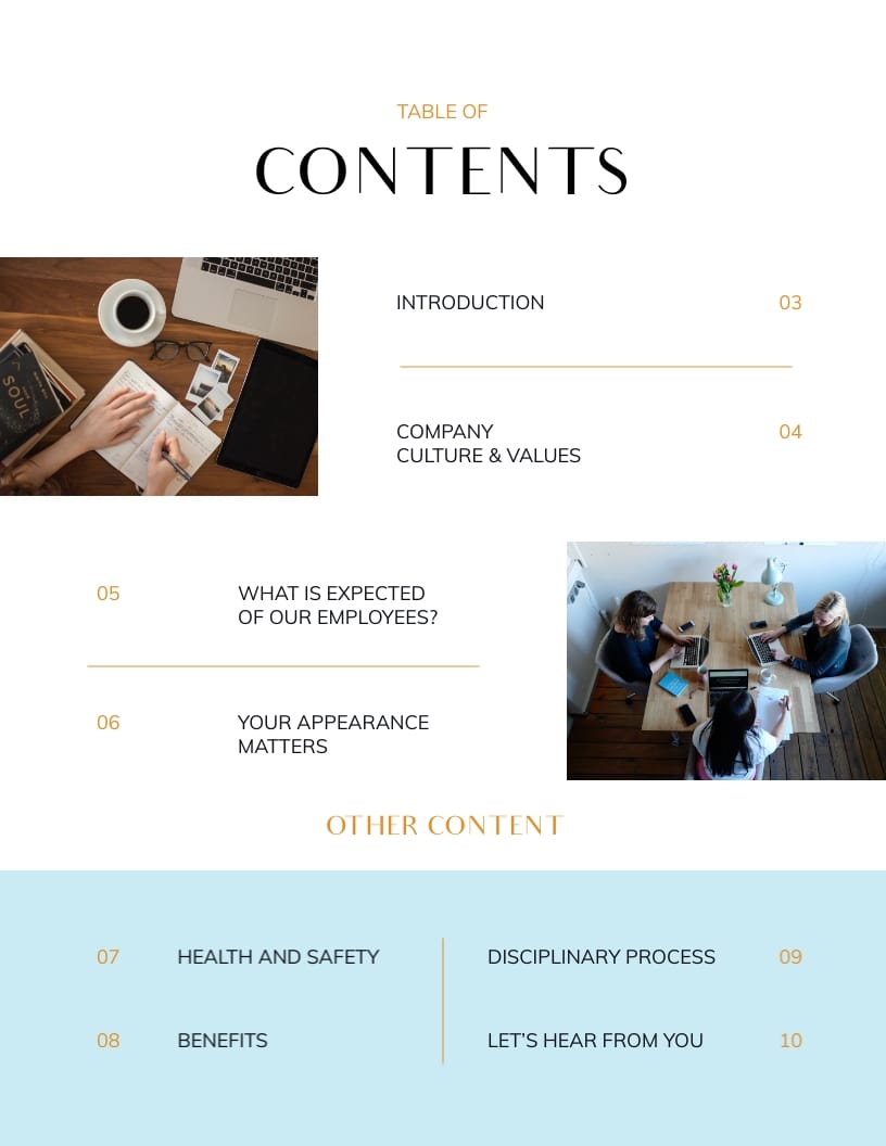 Hospitality Employee Handbook Template | Visme