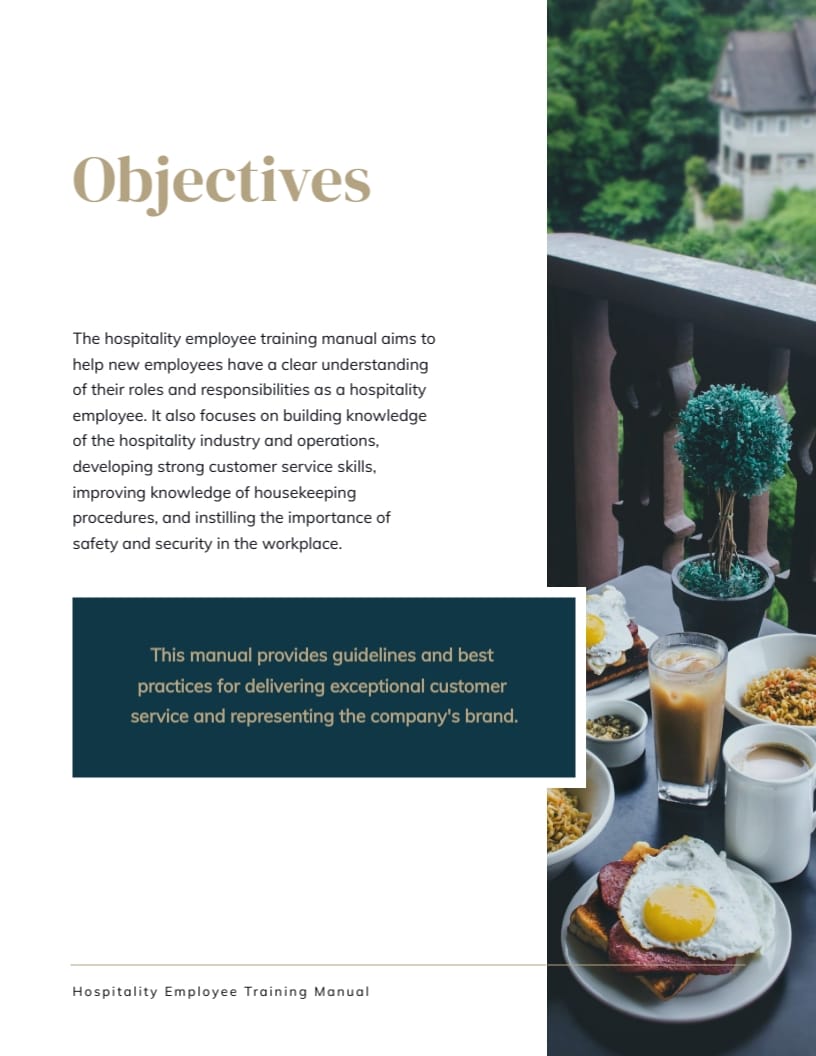 Hospitality Employee Training Manual Template | Visme