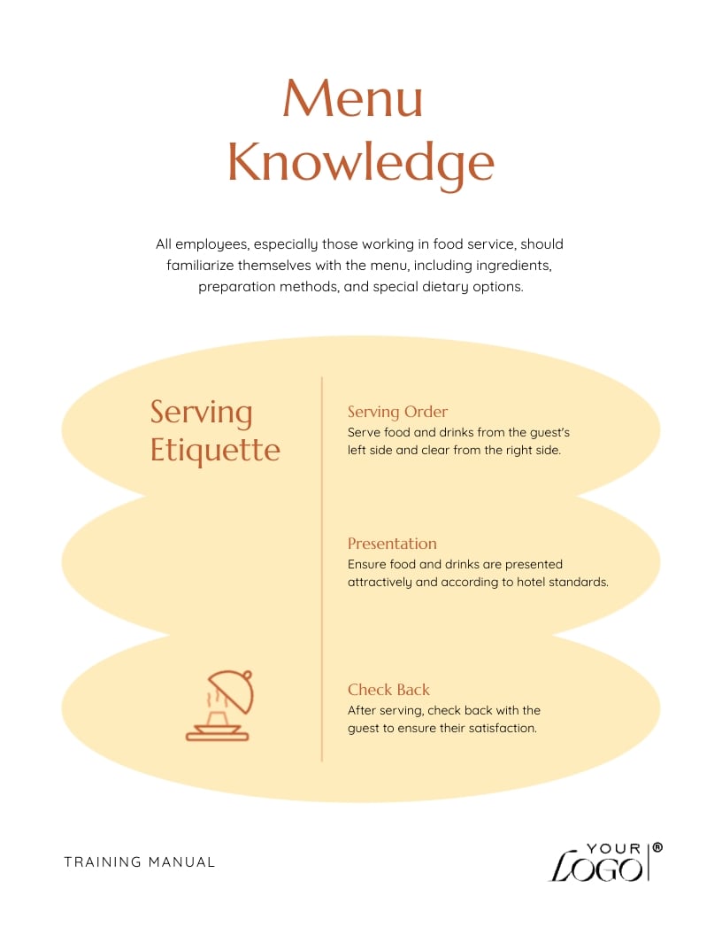 Hospitality Training Manual Template | Visme