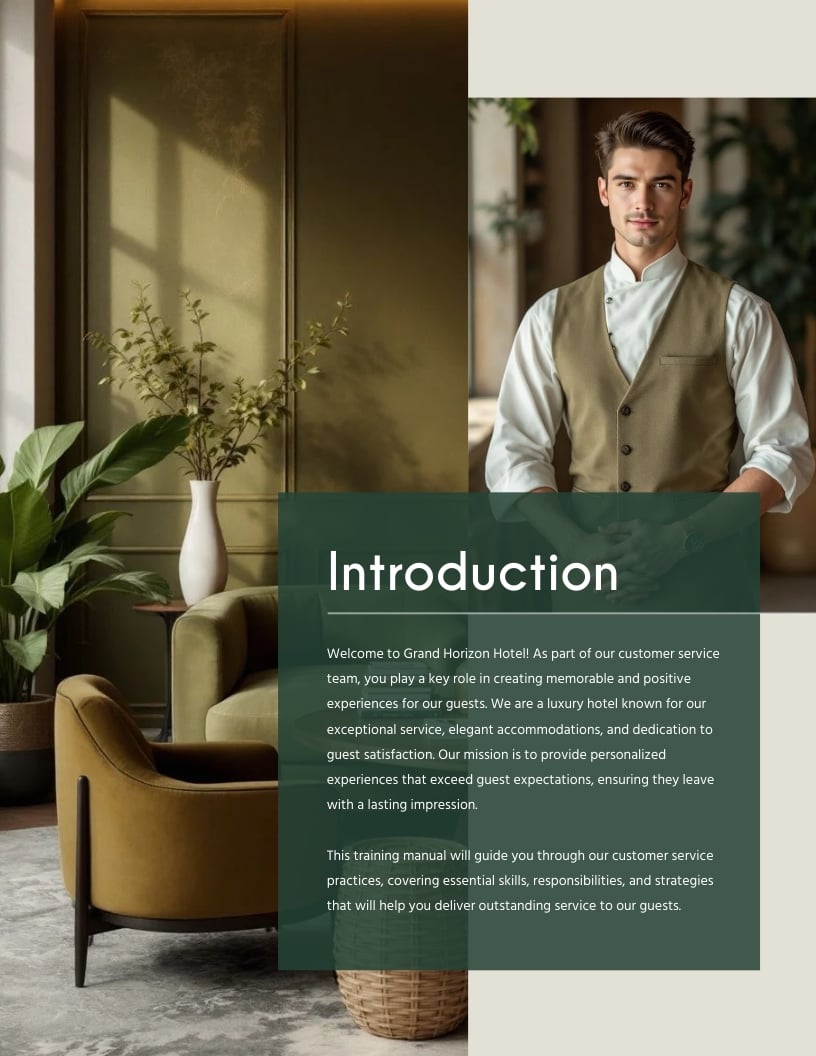 Hotel Customer Service Training Manual Template | Visme