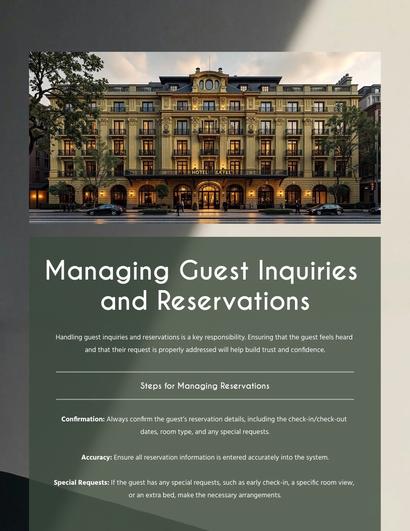 Hotel Customer Service Training Manual Template | Visme