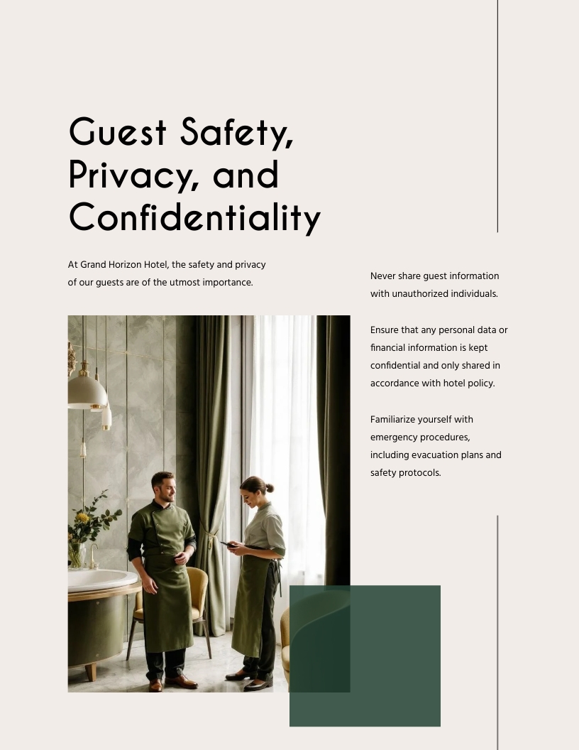 Hotel Customer Service Training Manual Template | Visme