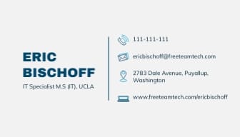 IT Specialist Business Card Template | Visme