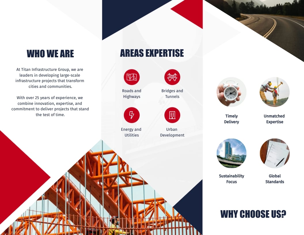 Infrastructure Brochure Template | Visme