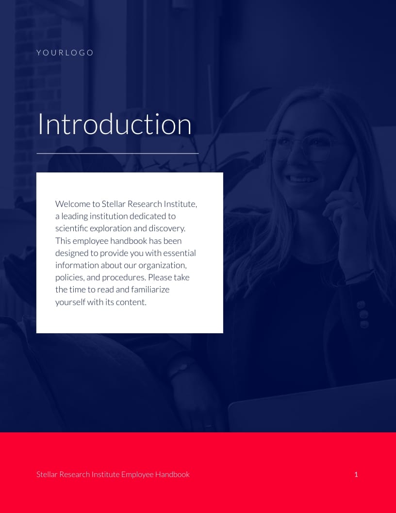 Institute Employee Handbook Template | Visme