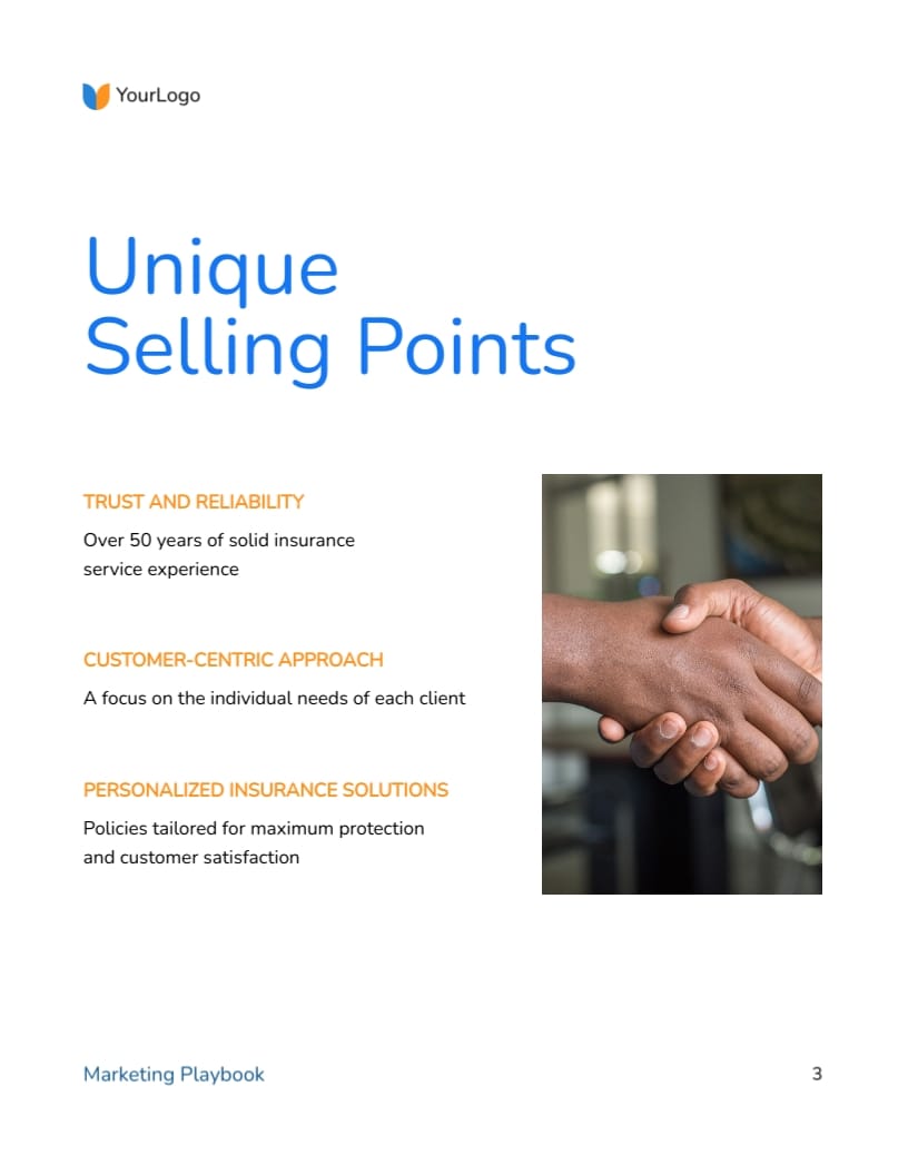 Insurance Company Marketing Playbook Template | Visme
