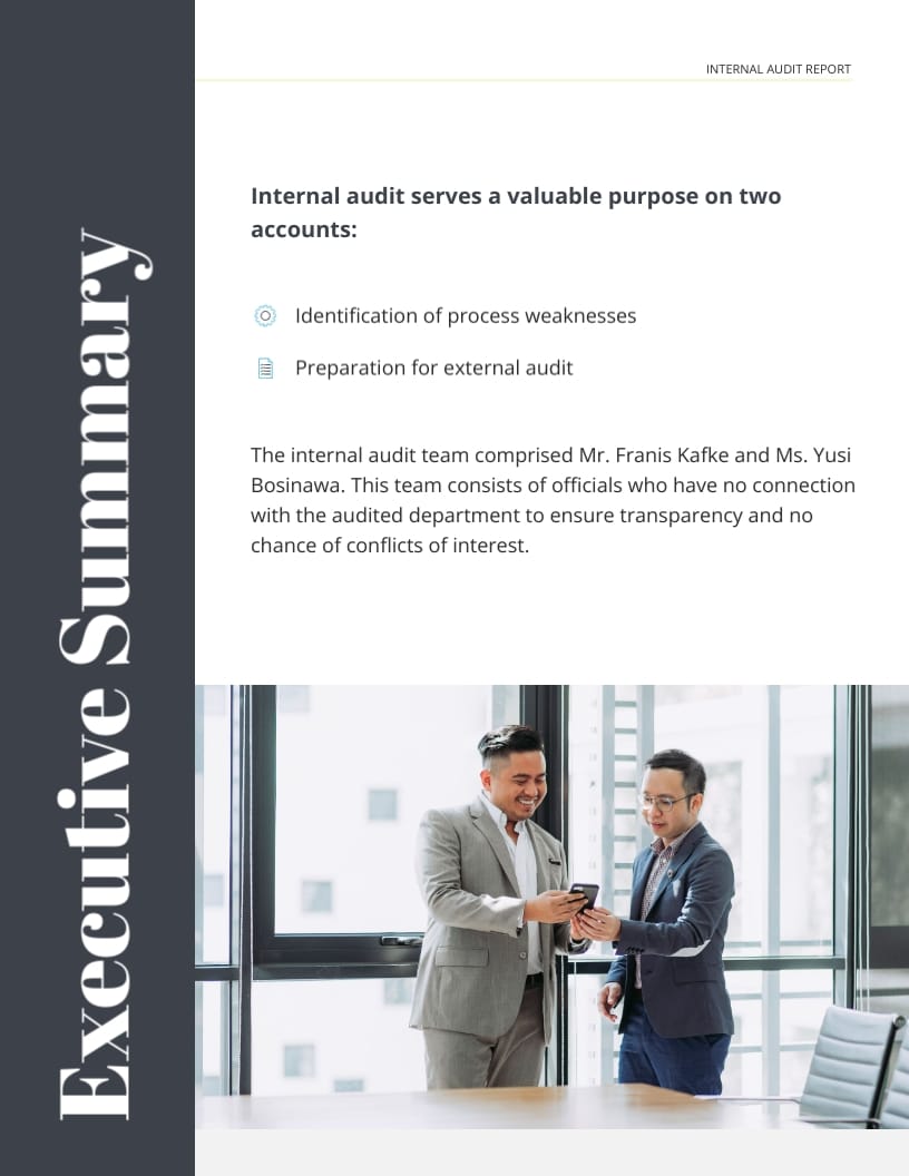 Internal Audit Report 2 Template | Visme