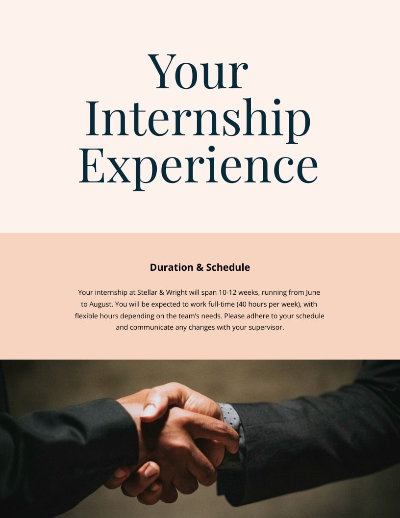 Internship Orientation Guide Template | Visme