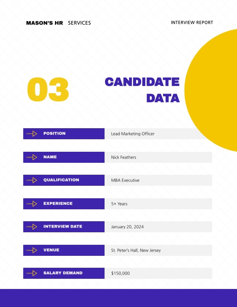 Interview Report Template | Visme