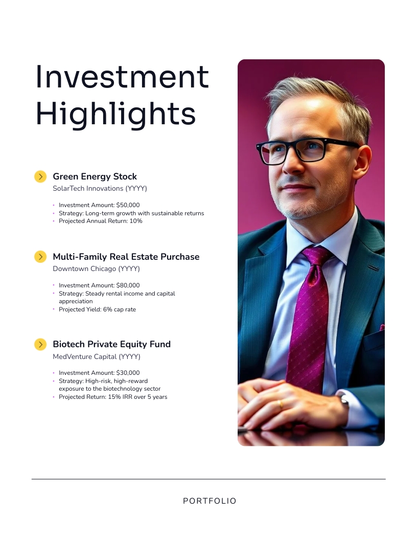 Investment Portfolio Report Template | Visme