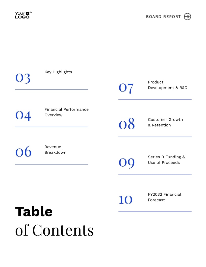Investor Board Report Template | Visme