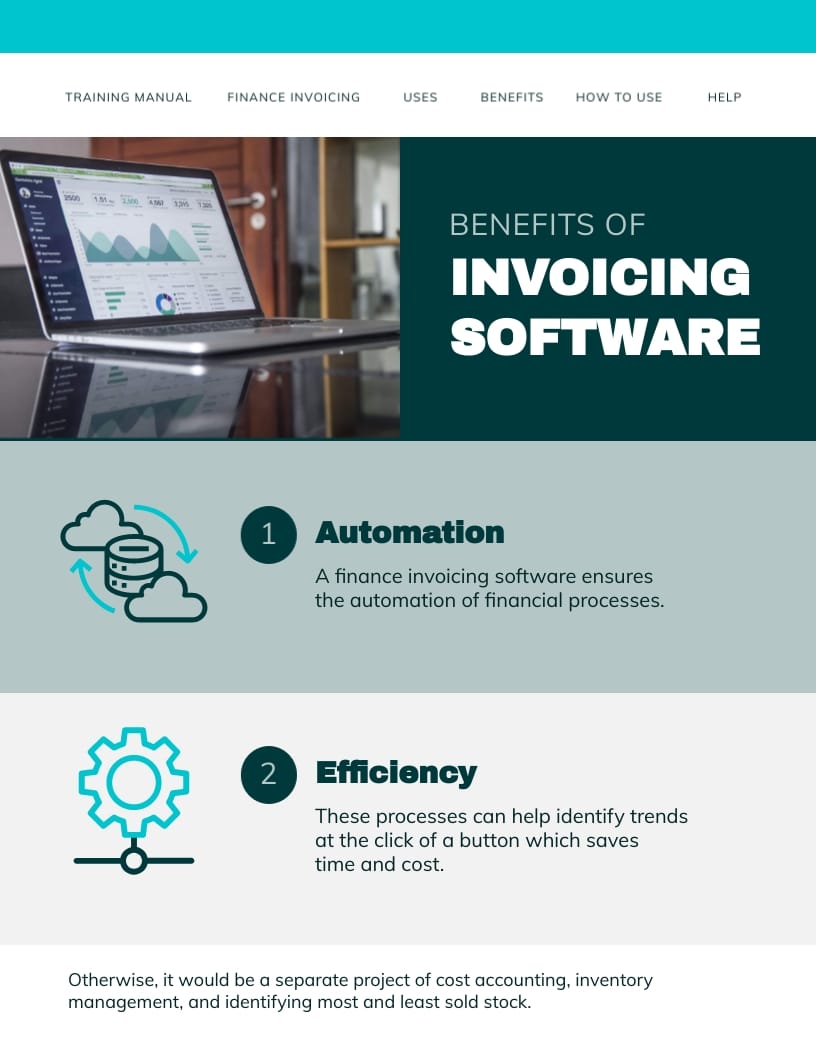 Invoicing Software Training Manual Template | Visme