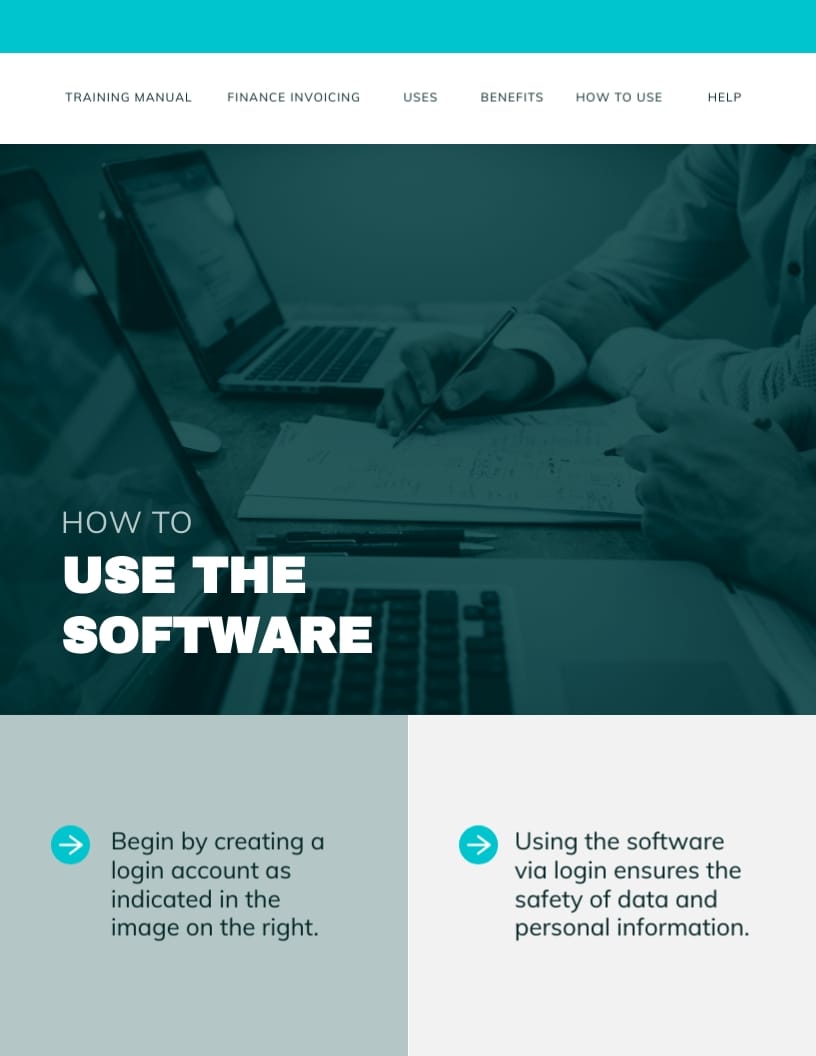 Invoicing Software Training Manual Template | Visme
