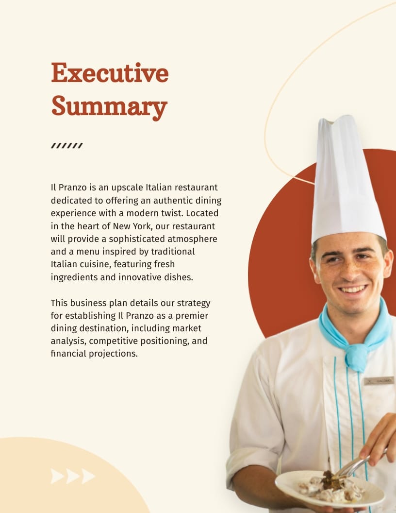 Italian Restaurant Business Plan Template | Visme