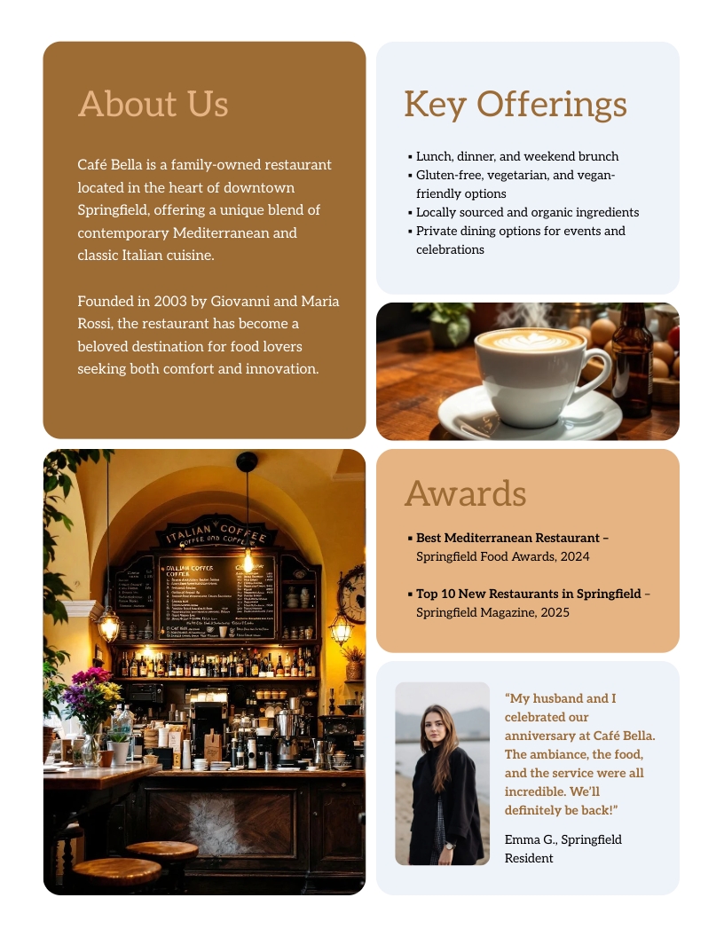 Italian Restaurant Press Kit Template | Visme