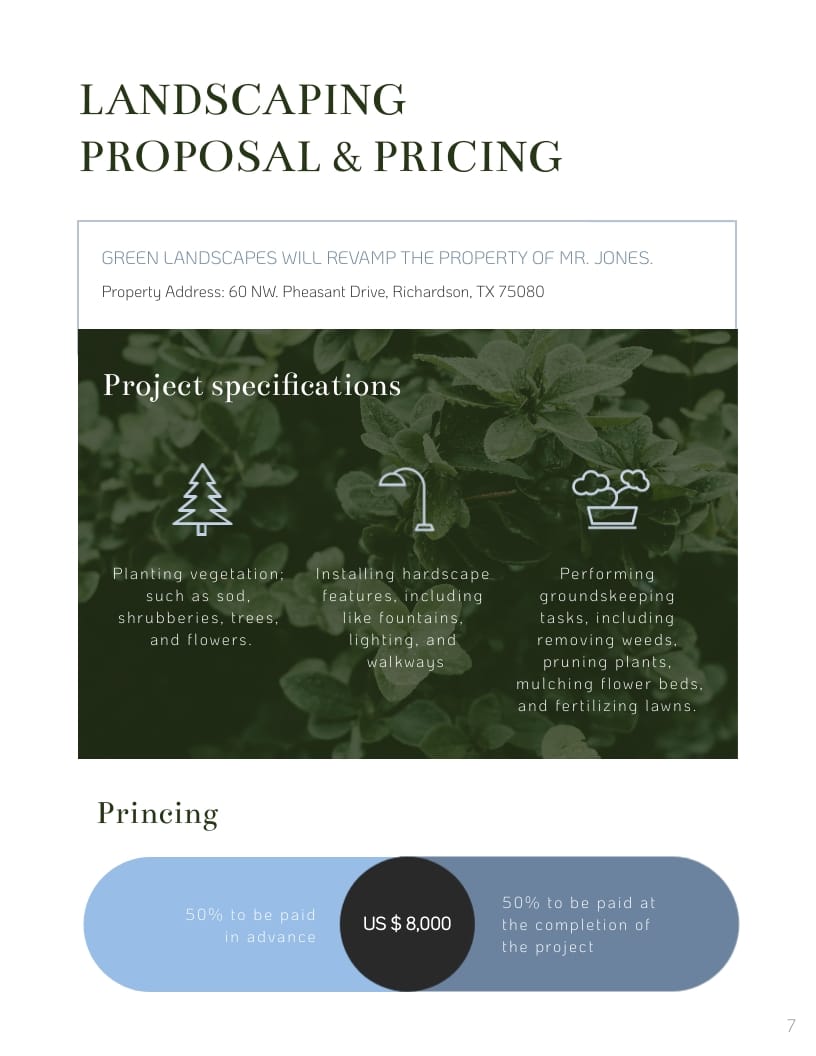 Landscaping Proposal Template Visme
